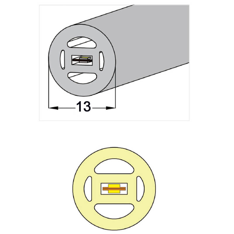 New 360º Round Dia13mm Silicone LED Strip tube - Outdoor LED Landscape ...